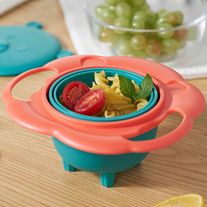 Magic 360 Degrees Gyro Rotate Snack Bowl Universal Cartoon Pattern ...