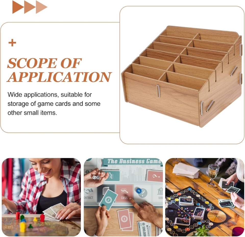 Automatic Card Sorting Tray Sorter Wooden Desk Tray Organizer for Home ...