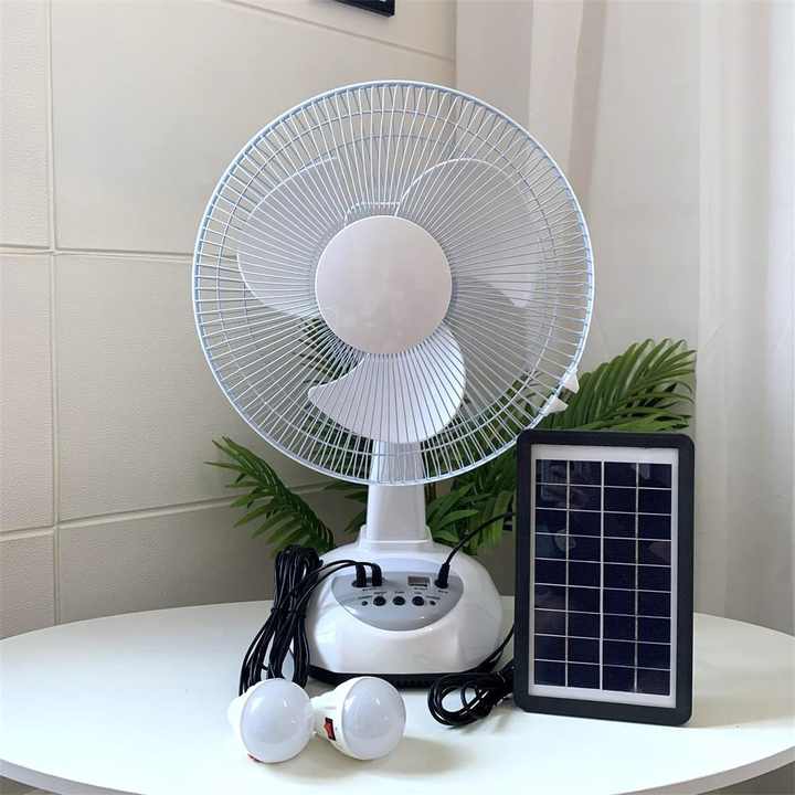 12 Inch Solar Fan Kits - Portable Rechargeable Table Fans