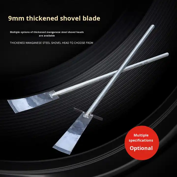 9mm Extra-Thick Steel Pipe Handle Shovel Heavy-Duty Well-Drilling Iron ...