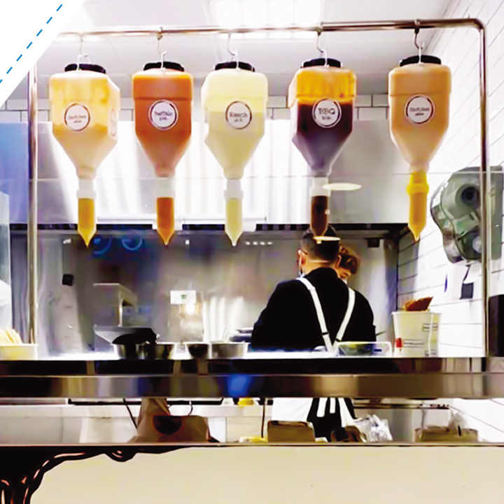 Hanging Squeeze Sauce Bottle Large Sauce Bucket Burger for Fast Food ...