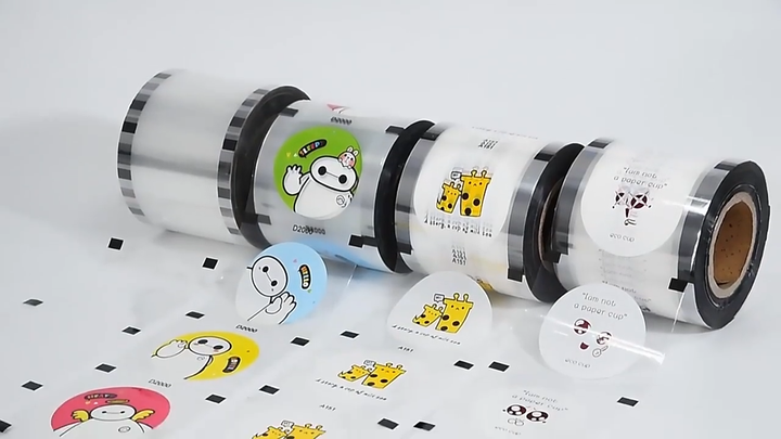 Customized LOGO Plastic Bubble Tea Cup Sealing Film