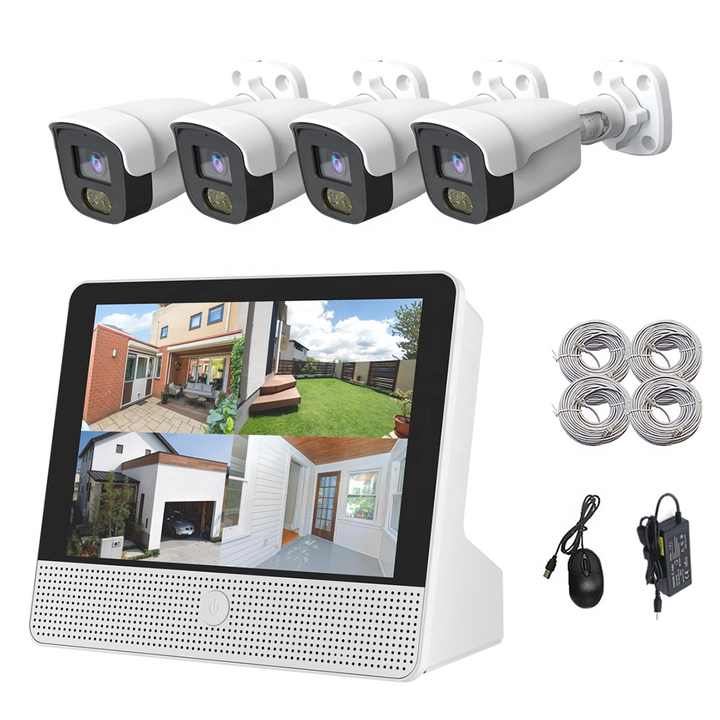 4CH 4MP IP POE CCTV Security Camera System with 12.1" LCD Display