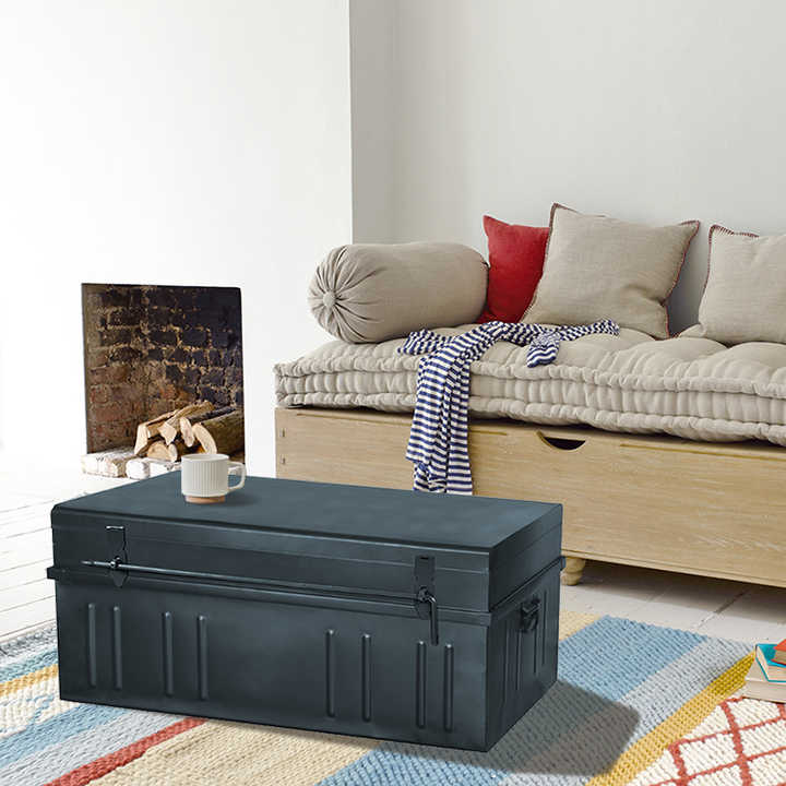 Black Heavy Duty Storage Trunk Metal Trunk Box with Lock| Alibaba.com
