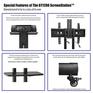 Adjustable Height TV Mount - Conference Room Floor Stand
