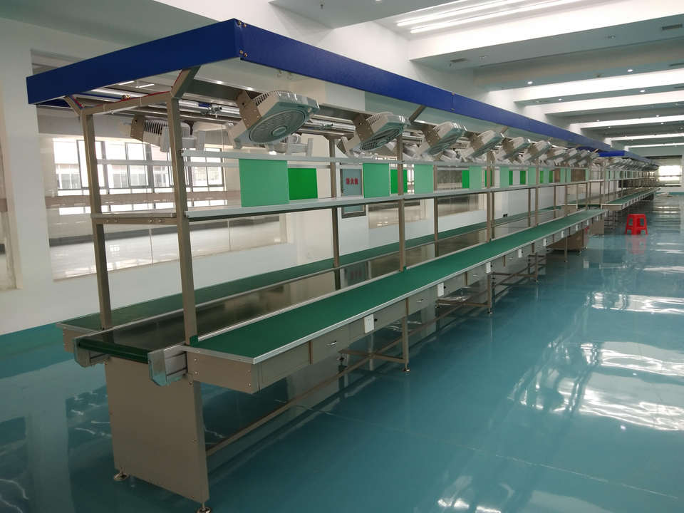 Long Table Assembly Line Workbench | Industrial Conveyor Production ...
