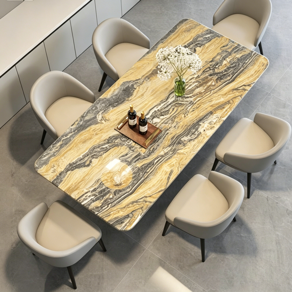 Calacatta Marble Dining Table Bulgari Purple Suitable for Villa High ...