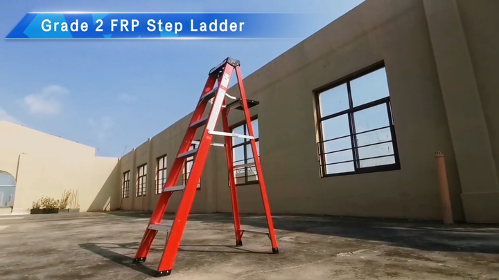 Insulation Foldable Fiberglass Step Ladder Adjustable 6 Foot 8 Foot 10 ...