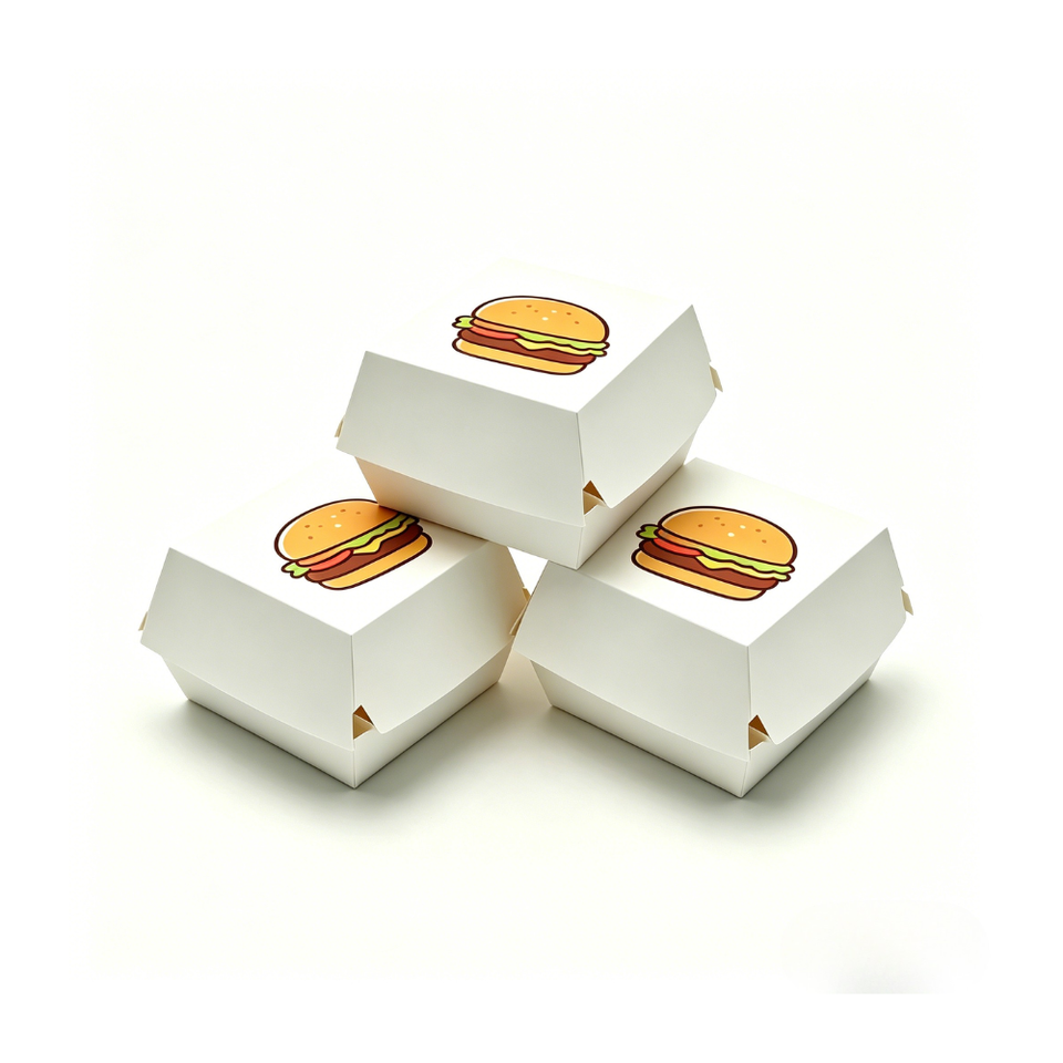 Eco-Friendly Biodegradable Paper Burger Boxes Disposable Compostable ...