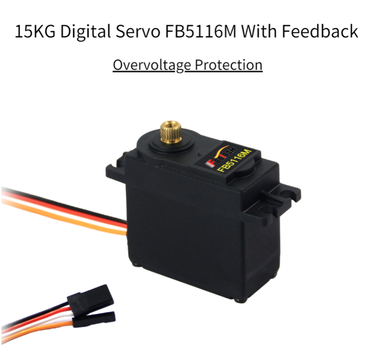 Feetech FB5116M Servo Motor - 15kg, 0.2sec, 300° Copper Gear