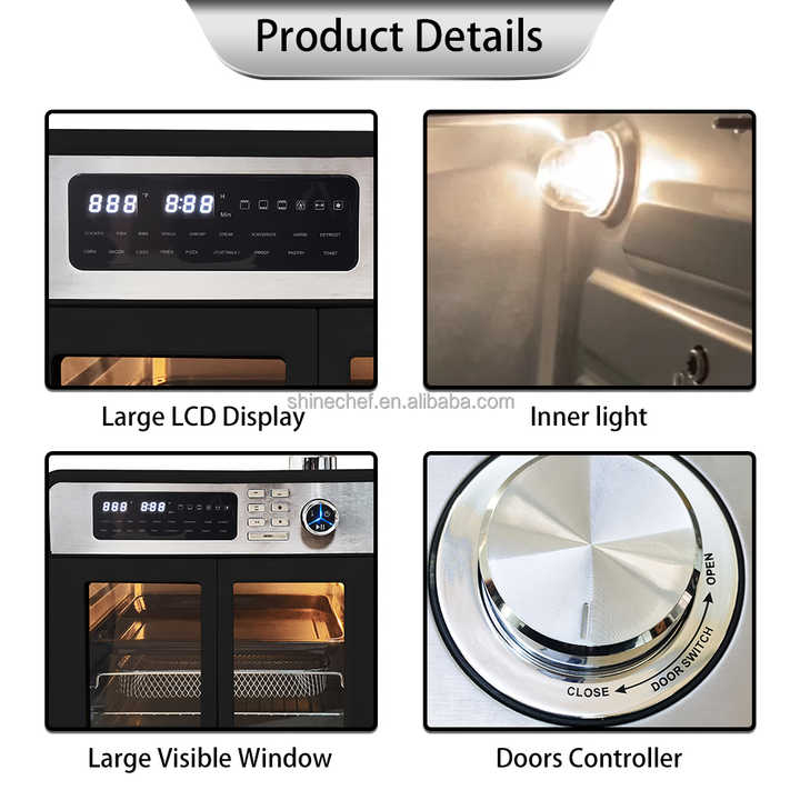 Extra Large Countertop Convection Rotisserie Oven Smart Electric Air Fryer Toaster Oven Combo ...