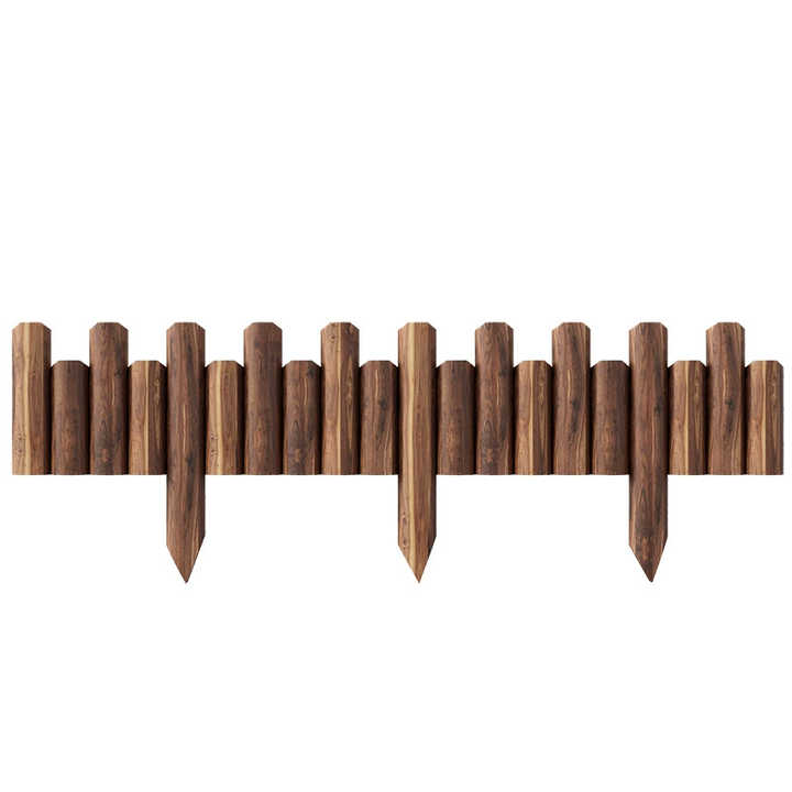 1.2M Flexible Cedar Burnt Wood Lawn Border Edging Outdoor Privacy Fence ...