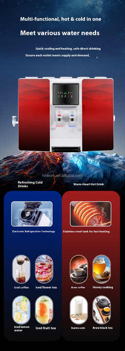 Home Desktop Wall Mounted Cold and Hot Water Purifier, 5-stage Reverse ...