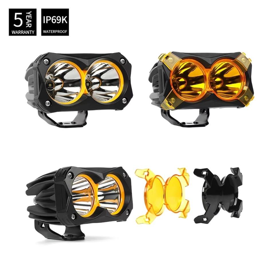 2 Inch 30W Offroad Car LED Driving Pod Light Dual Color 6000K Amber ...