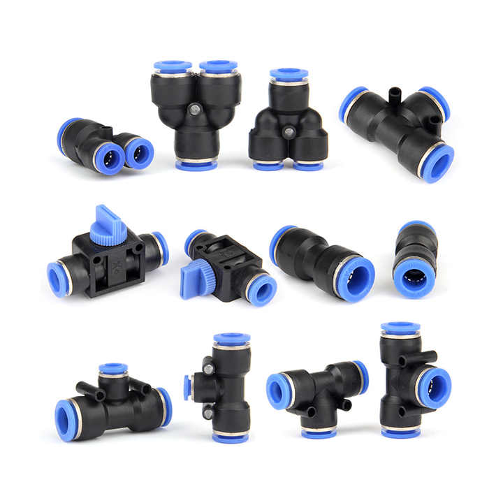 Plastic Pneumatic Fittings Kit Connector PNEUMATIC 1/4 Inch Push to ...