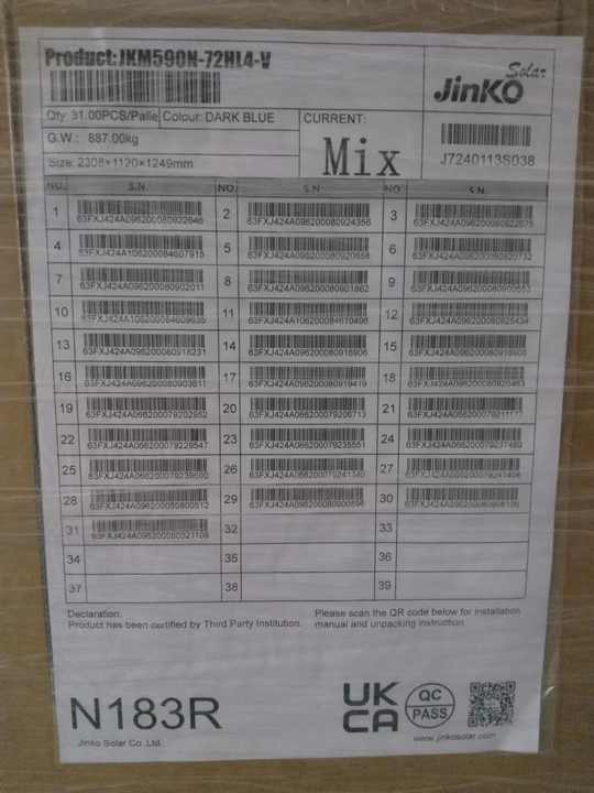 Jinko 590 Watt Solar Panels - High Efficiency & Durability