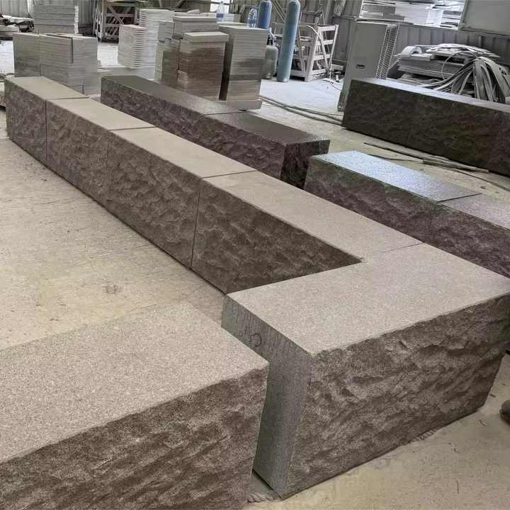 G603 Bench Block Lightweight Grey Granite Outdoor Garden Bench