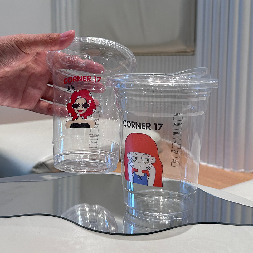 92mm Clear PET Plastic Disposable Cups UV/Silk Screen Printing ...