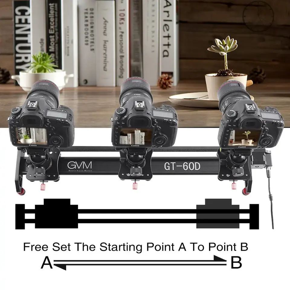 GVM GT-60D Motorized Camera Slider - Video Rail Track Dolly