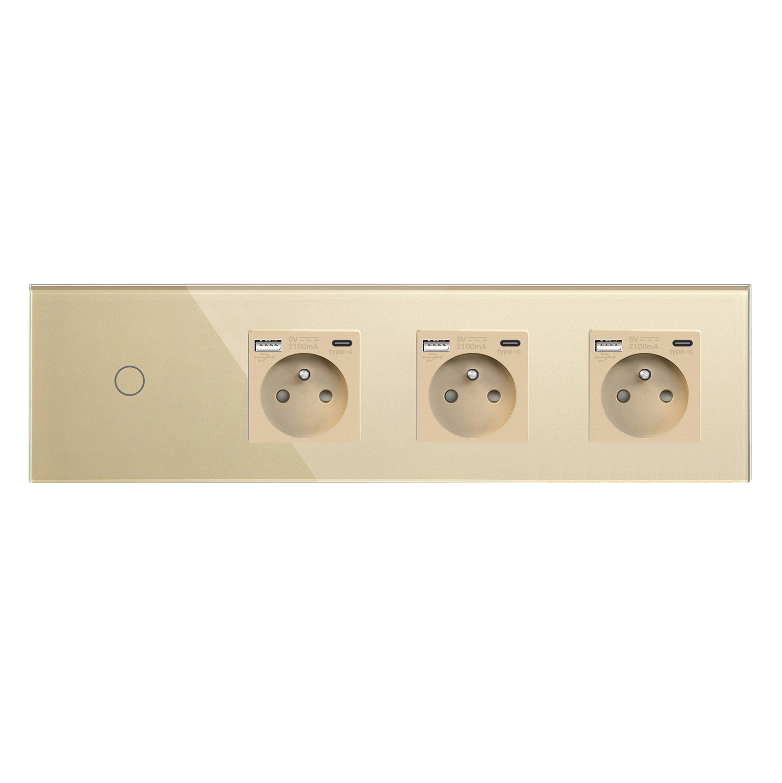 EU French Single Power Socket Touch Switch USB Double Triple Wall ...