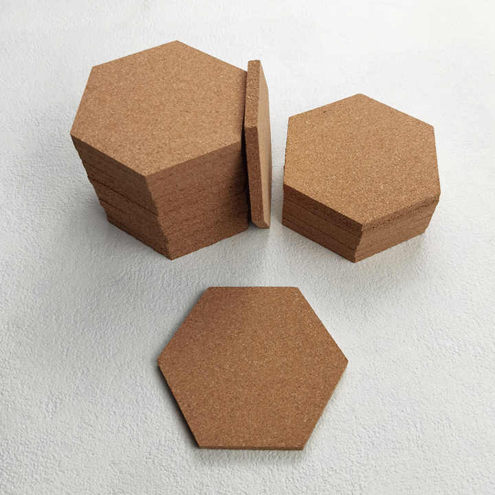 Custom Hexagon Cork Coasters Table Drinks Absorbent Coasters Set Holder ...