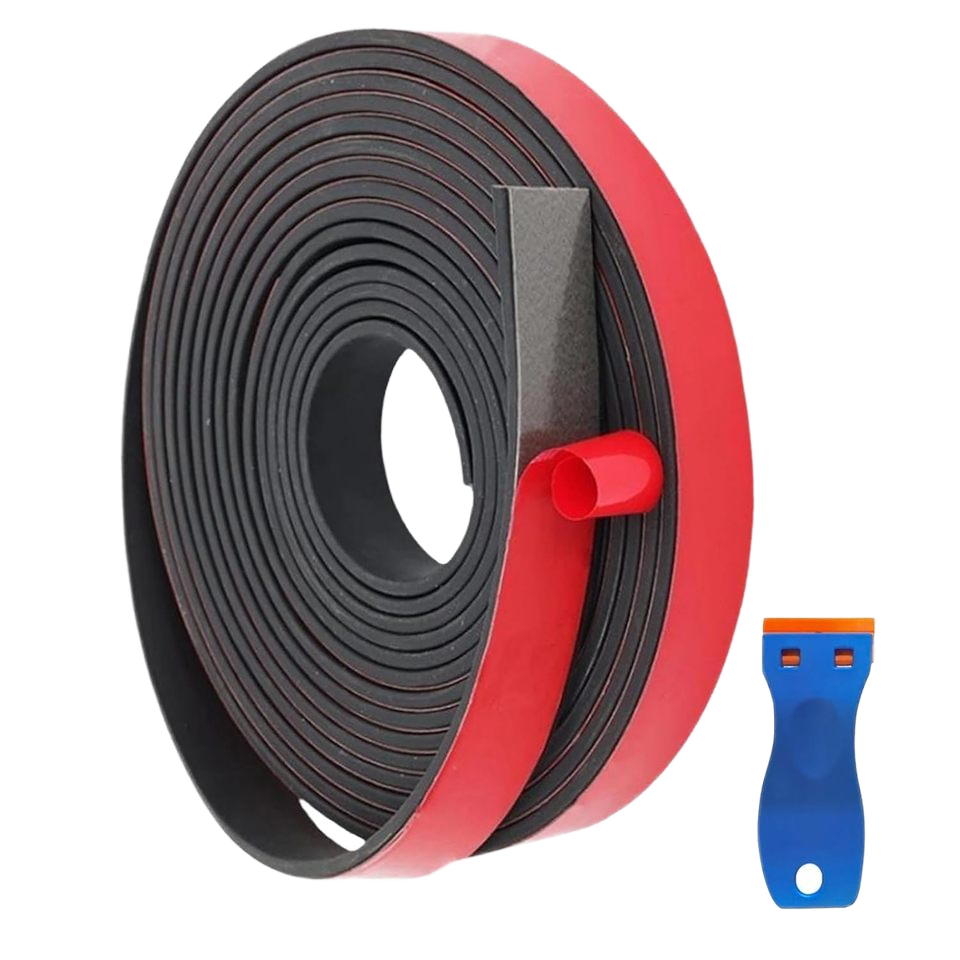 2m X 25mm X 2mm Self-Adhesive Rubber Strip Solid DIY Flooring ...