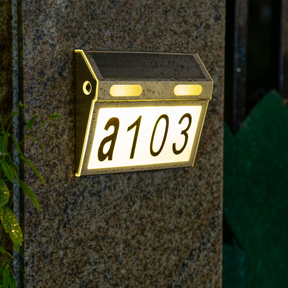 Curb Address Light Outdoor Solar Wall Light Solar Address Sign Lamp ...