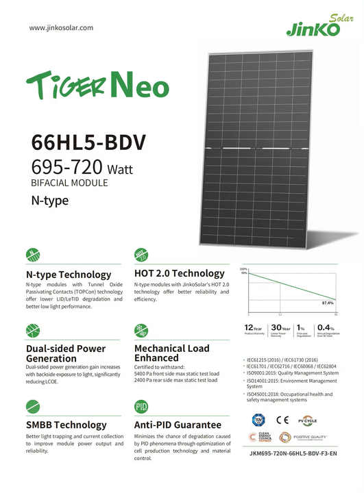 N-type Bifacial Solar Panels - High Efficiency & Durability