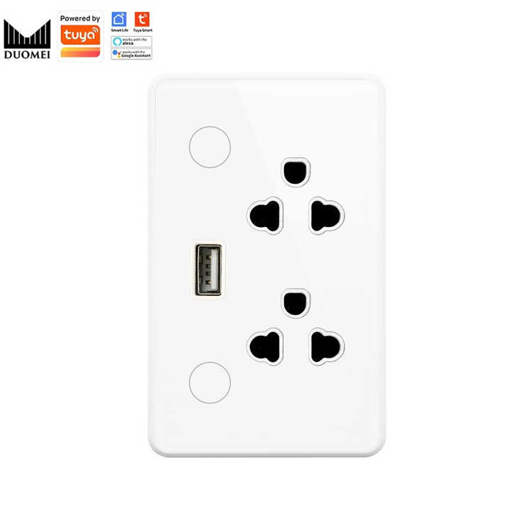 Tuya Smart Wall Socket PC Frame with Tempered Glass Panel Zigbee US TH ...
