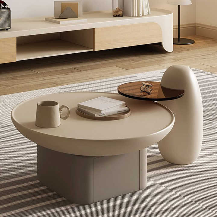 AOMISI CASA Wabi-Sabi Style Birch Center Table for Living Room