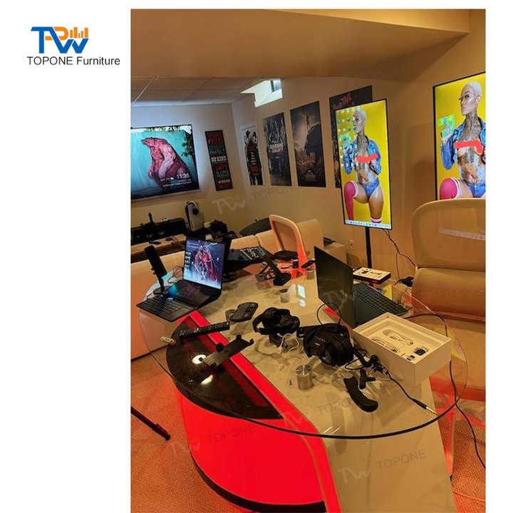 Customized TV News Studio Desk for Sports Room Broadcasting