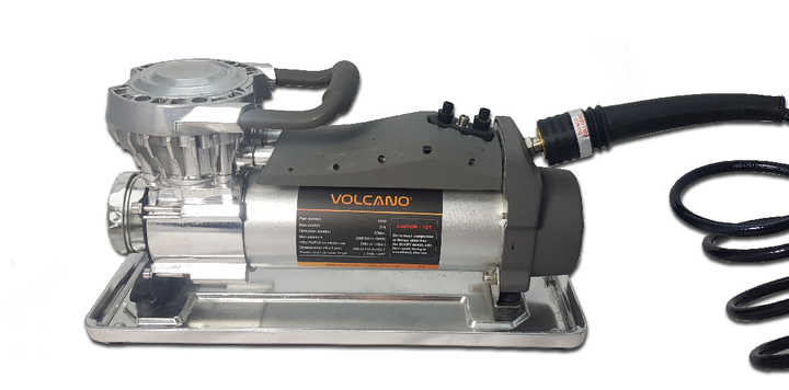 VOLCANO 12V Heavy Duty Tire Inflator - High Output Twin Air Compressor ...
