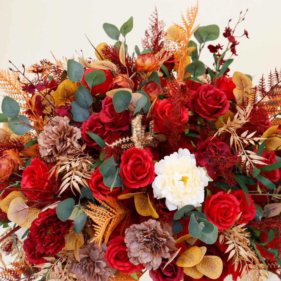 LFB2569 Fall Color Wedding Flower Balls 70 cm Artificial Red and Orange ...