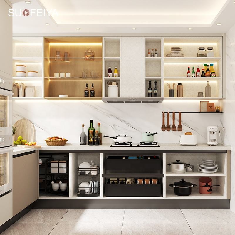 Suofeiya Custom Small Kitchenette Wood Veneers Design