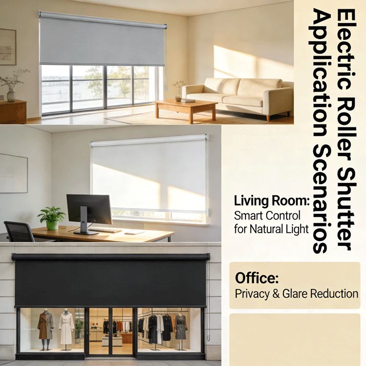 Modern Eco-Friendly Electric Roller Shades Light Filtering Waterproof ...