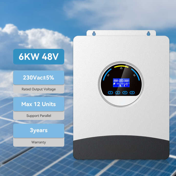 6KW 6000VA 48Vdc Solar Inverter Max 12 Units Parallel 220/230Vac Built ...