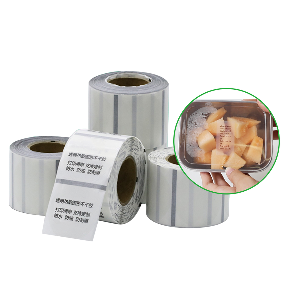 3x2 Clear PET Direct Thermal Durable Oil Proof Labels with Permanent ...