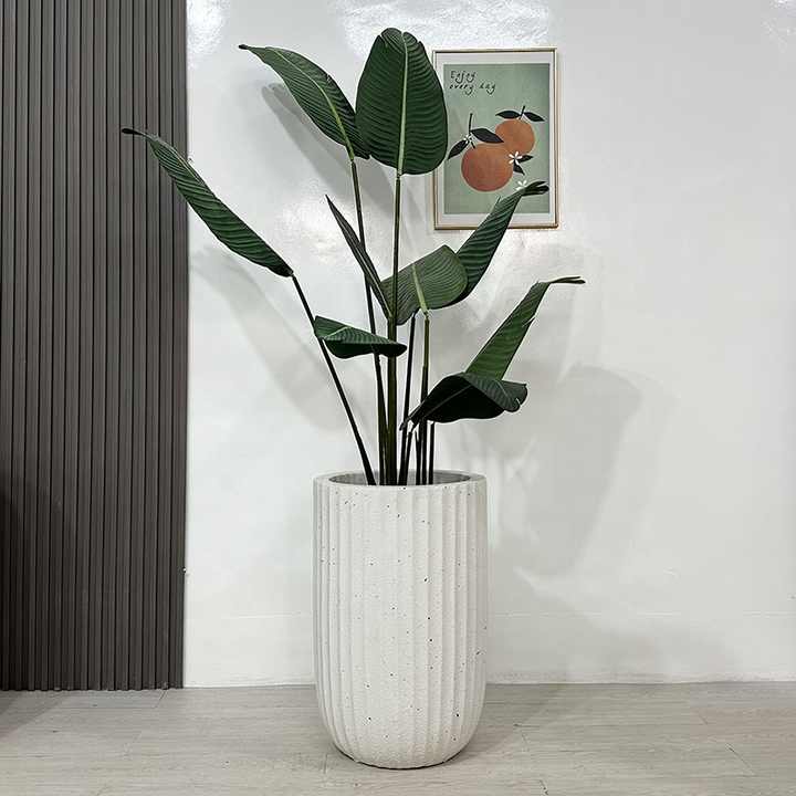 Nordic Simple Style Garden Concrete Planter Pot Floor Large Fiberglass ...