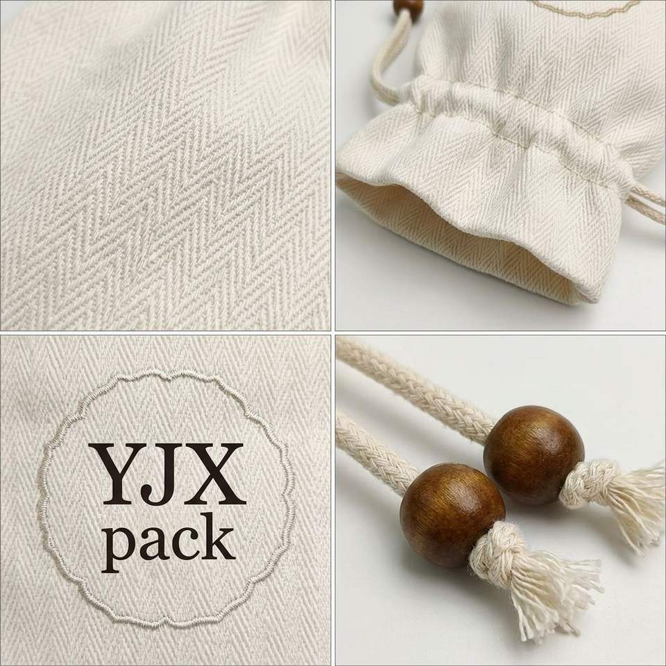 YJX Custom Logo Eco Friendly Cotton Drawstring Pouch Jewelry Gift Bag ...