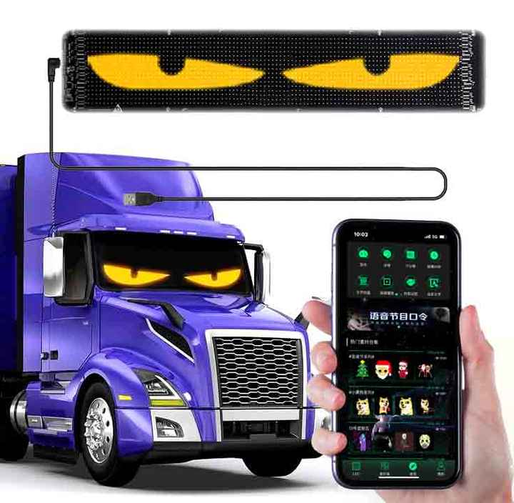 LOY Truck Eyes LED Display - Customizable Animated Messages