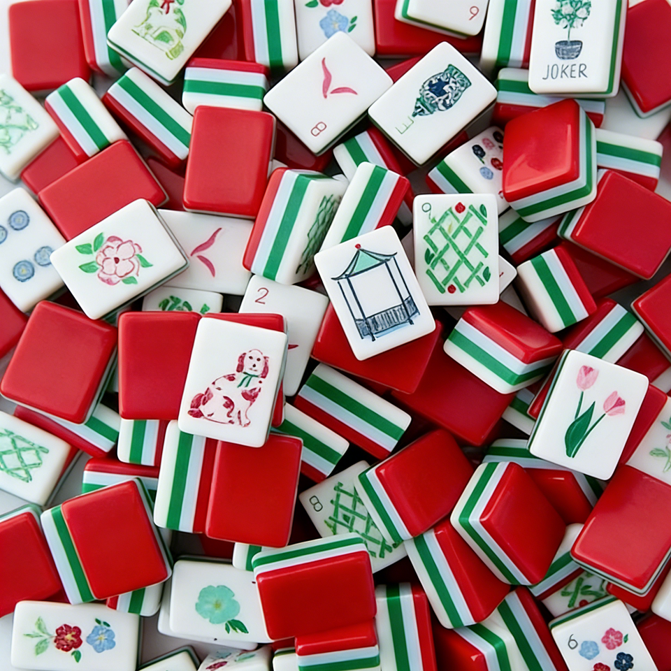 4-Layer Luxury American-Style Deluxe Mahjong Set Intricate Patterns ...