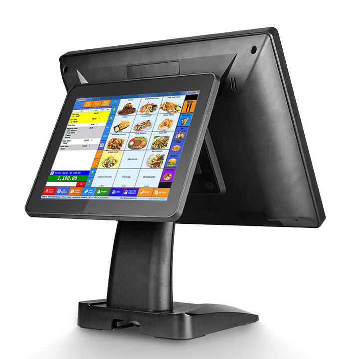 15 Inch Capacitive Touch Dual Screen Restaurant Cash Register Pos Terminal Machine Windows10 ...