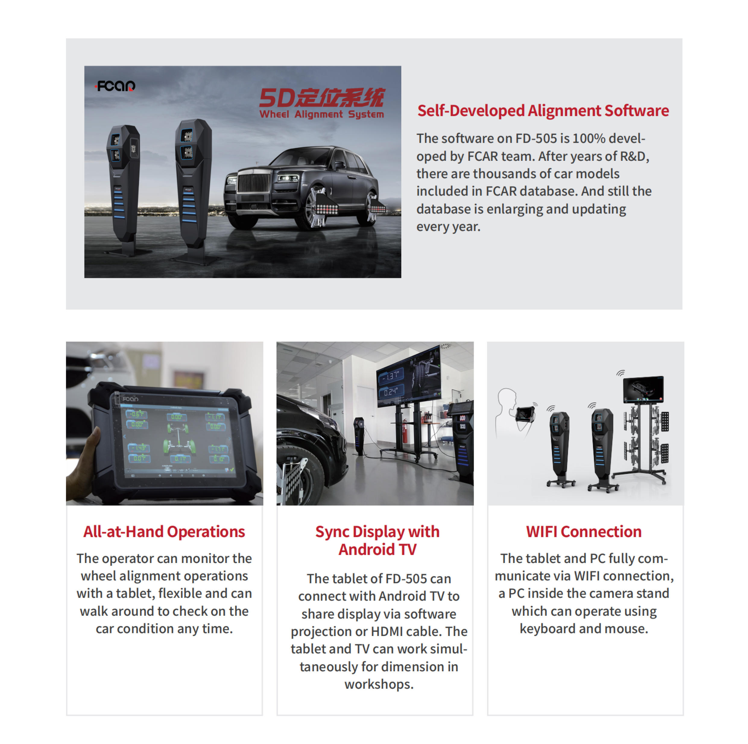 FCAR FD-505 wheel alignment software free download with 5 space saving ...