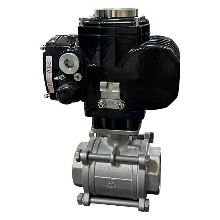 AC24V Motorized Water Treatment Electric Flow Control Ball Valve Pvc ...