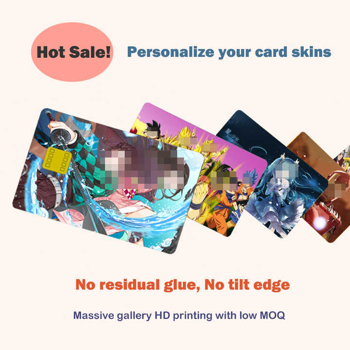 Custom Double Sided Reusable Waterproof Cartoon Anime Bank Card Skin ...