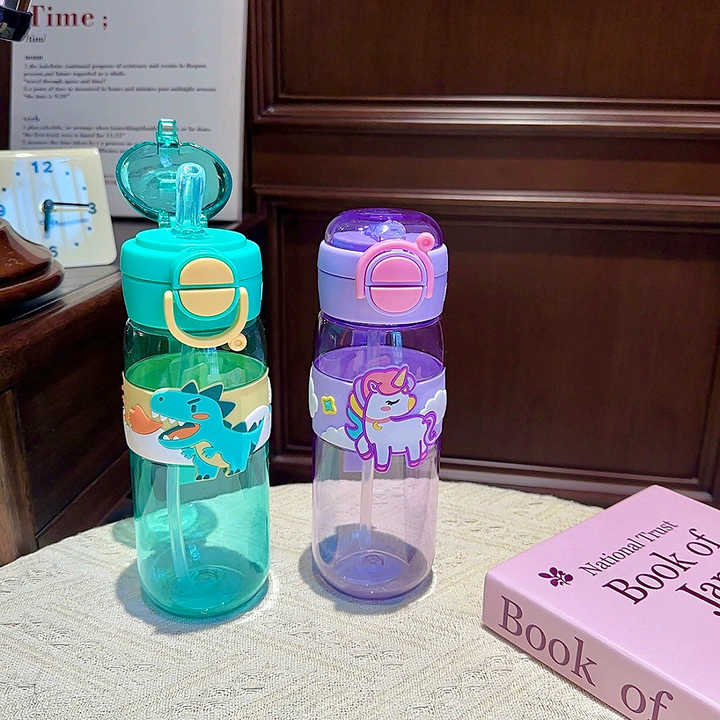 Md376 Capybara Pig Punk Space Plastic Cup Cartoon Cute Children Water Bottle Double Drink 600Ml ...