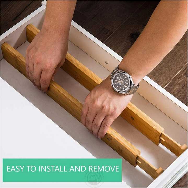 Large Expandable Bamboo Kitchen Drawer Divider Plastic Organizers for ...