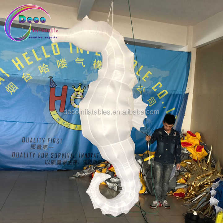 Customized Giant Lovely Cartoon Inflatable White Seahorse for Event ...