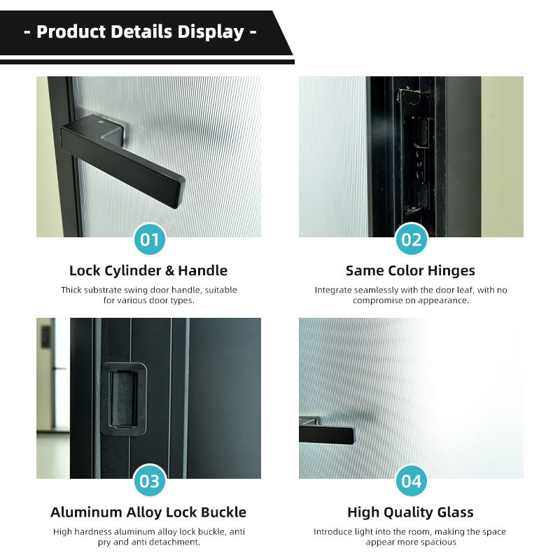 Modern Bathroom Glass Door Frosted Tempered Waterproof for Shower ...