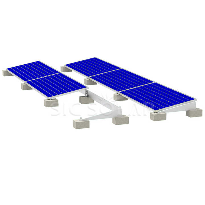 Flat Roof Solar Panel Mount System Ballasted Mounting Structure Solar ...